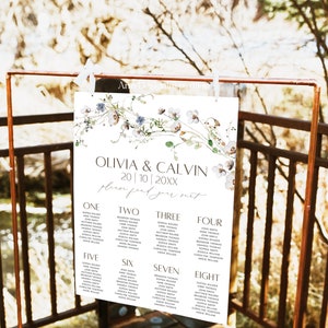 Wedding Seating Chart Sign Template Table Seating Chart Sign - Etsy