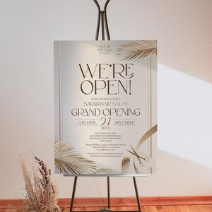 Editable Grand Opening Sign Template, Printable Launch Party Poster ...