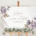 Purple Flowers Wedding Welcome Sign, Printable Violet Welcome Sign ...