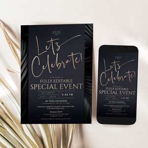 Editable Business Party Invitation Template (digital Download) - Etsy