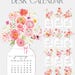 Bloom Flowers Pot 2026 Desk Calendar | Watercolor Printable Monthly ...