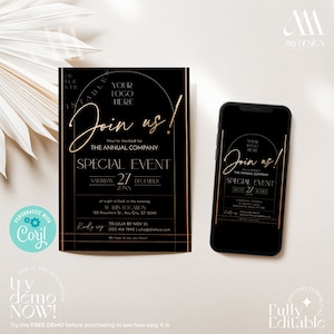 Business Invitation Template, Please Join Us, Dinner Party Invitation ...