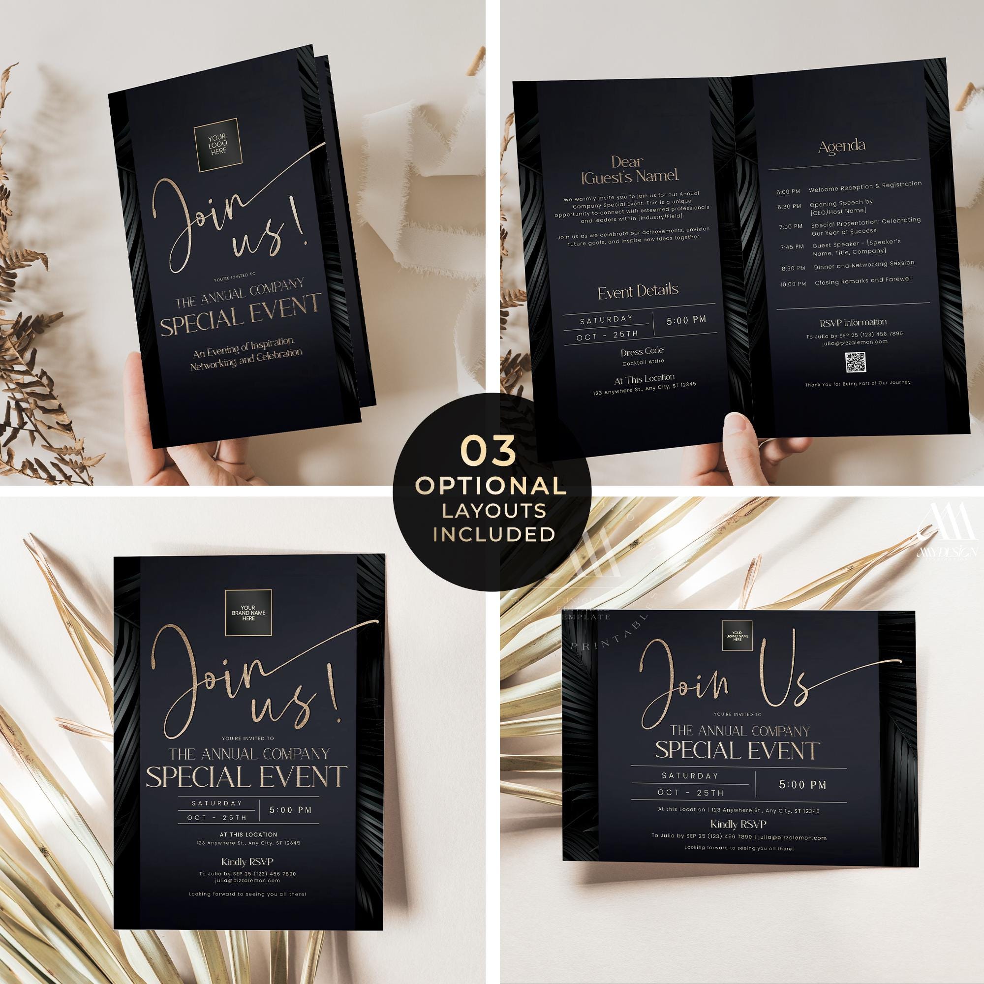 Dinner Party Invitation Template, Business Invitation Cards Printable ...