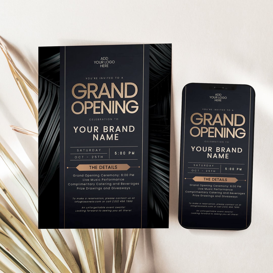 Grand Opening Invitation, Corporate Invitation, Minimalist Business ...