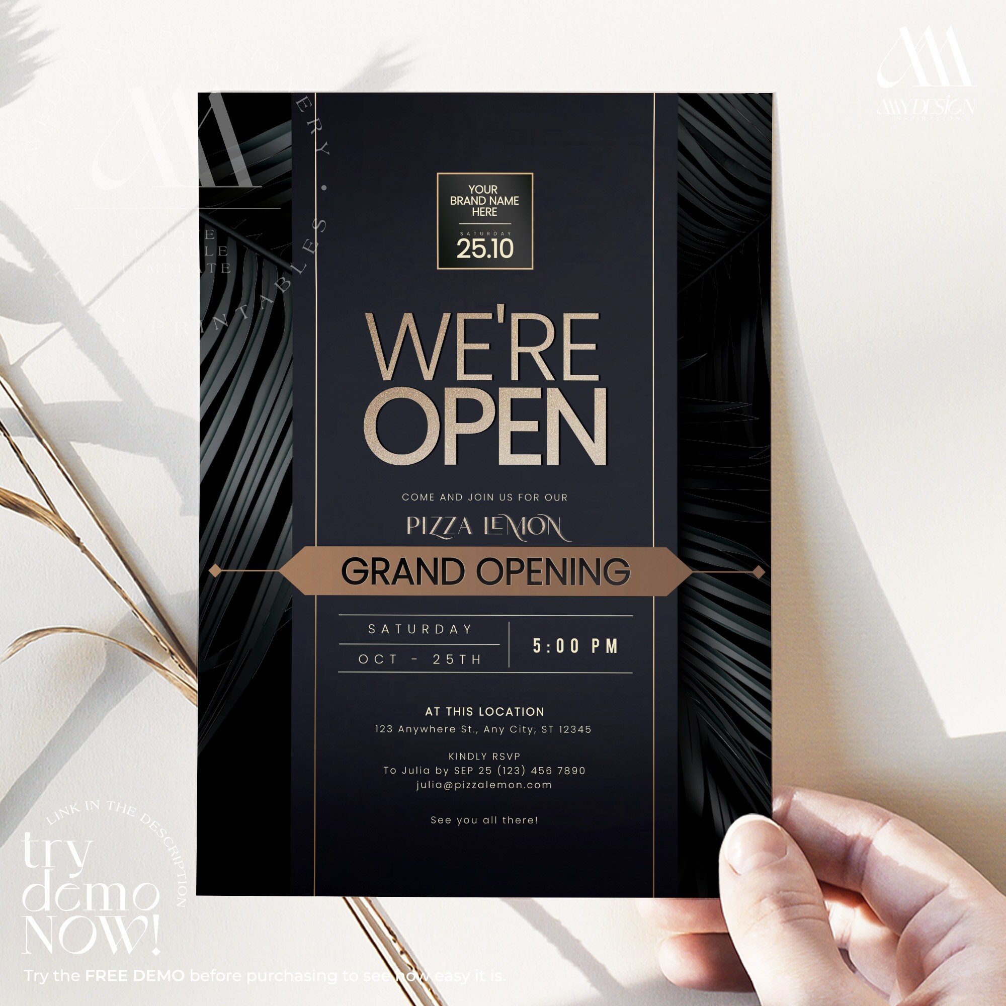 We're Open Grand Opening Invitation Editable Template - Etsy