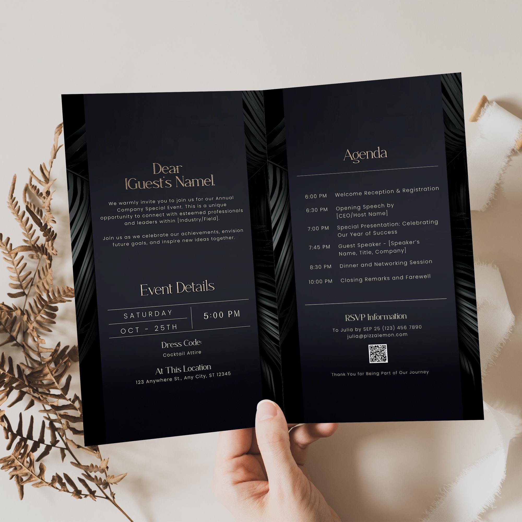 Dinner Party Invitation Template, Business Invitation Cards Printable ...