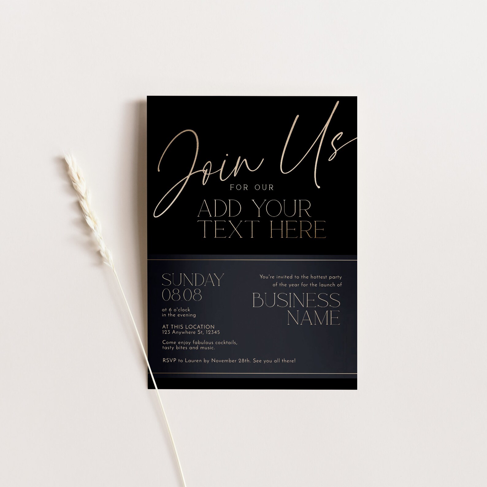 Corporate Launch Party Invitation: Modern Business Event (editable ...