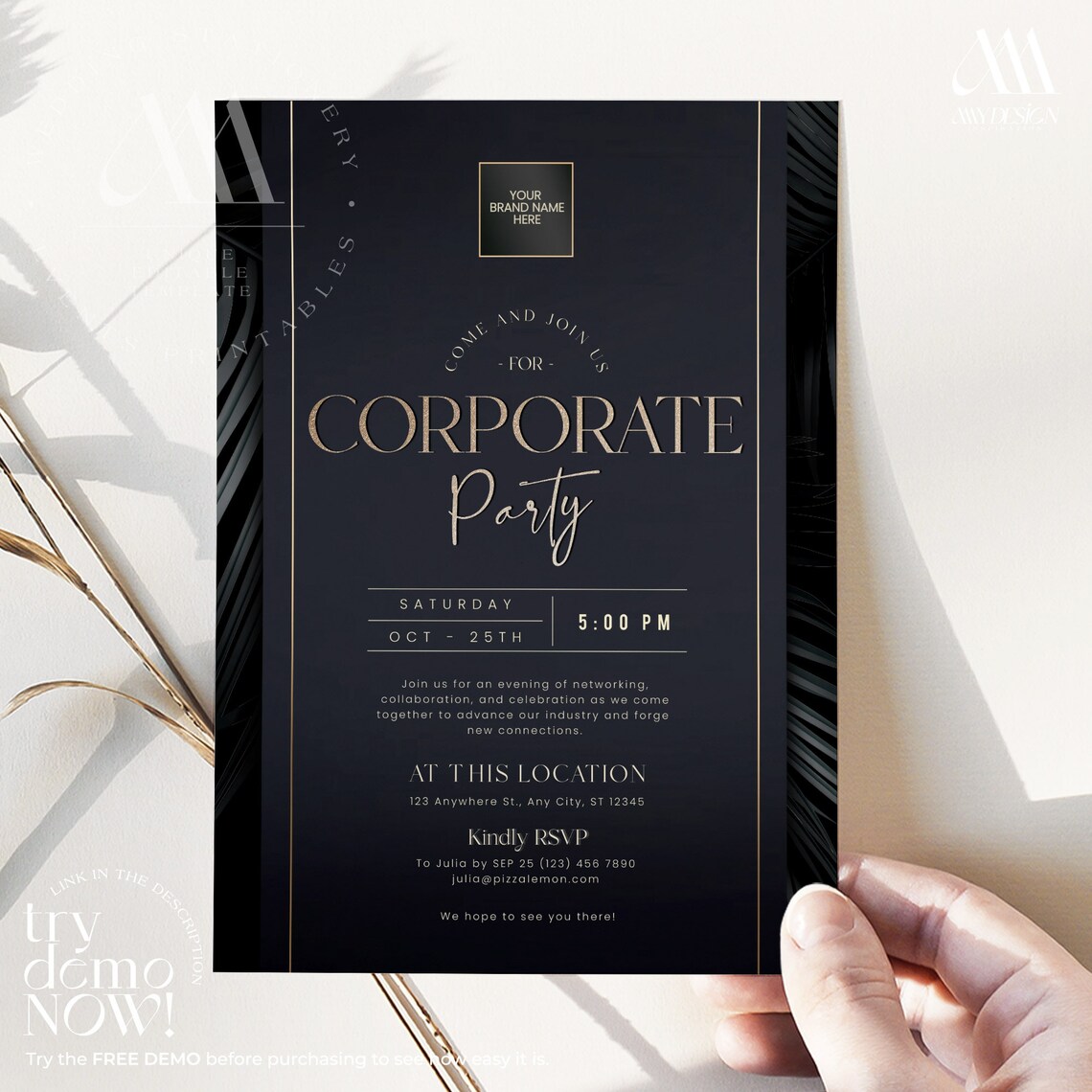 Corporate Party Invitation Download Dinner Party Invitation - Etsy