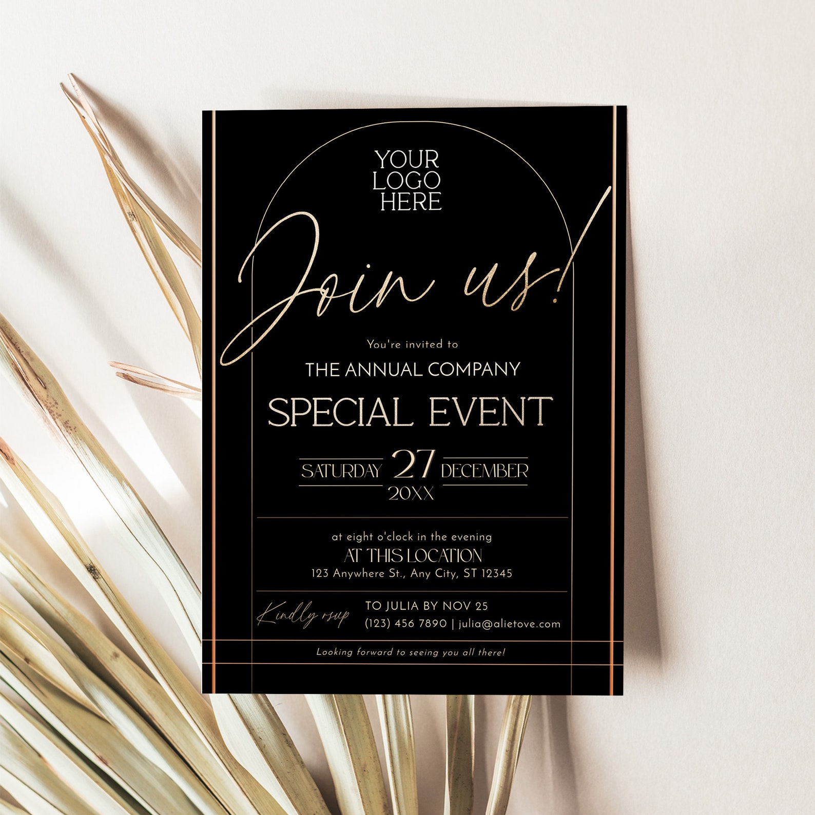 Business Invitation Template, Please Join Us, Dinner Party Invitation ...