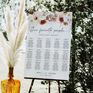 Boho Seating Chart Wedding Template Table Seating Chart Take - Etsy