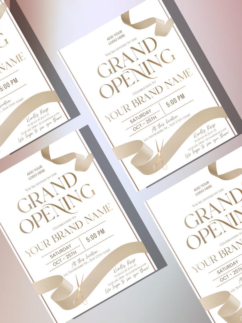 Grand Opening Flyer Template Invitation, Business Launch Card, Editable ...