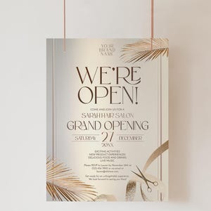Editable Grand Opening Sign Template, Printable Launch Party Poster ...