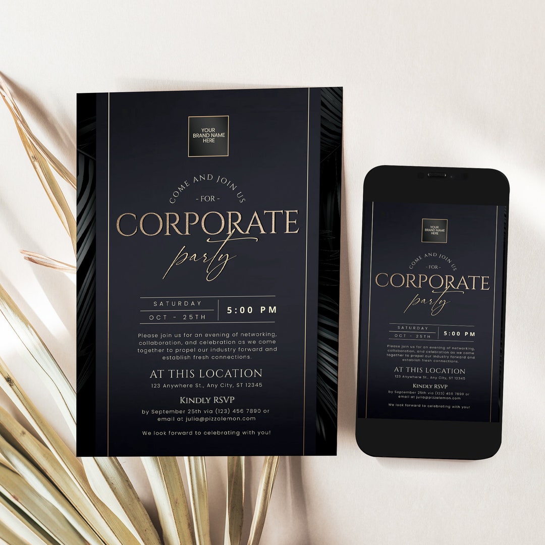 Corporate Party Invitation Download, Dinner Party Invitation, Business ...