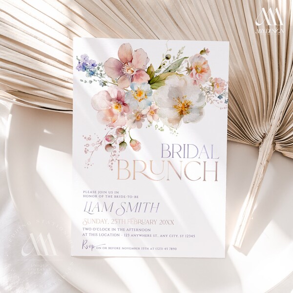 Bridal Brunch Invitations Template - Etsy
