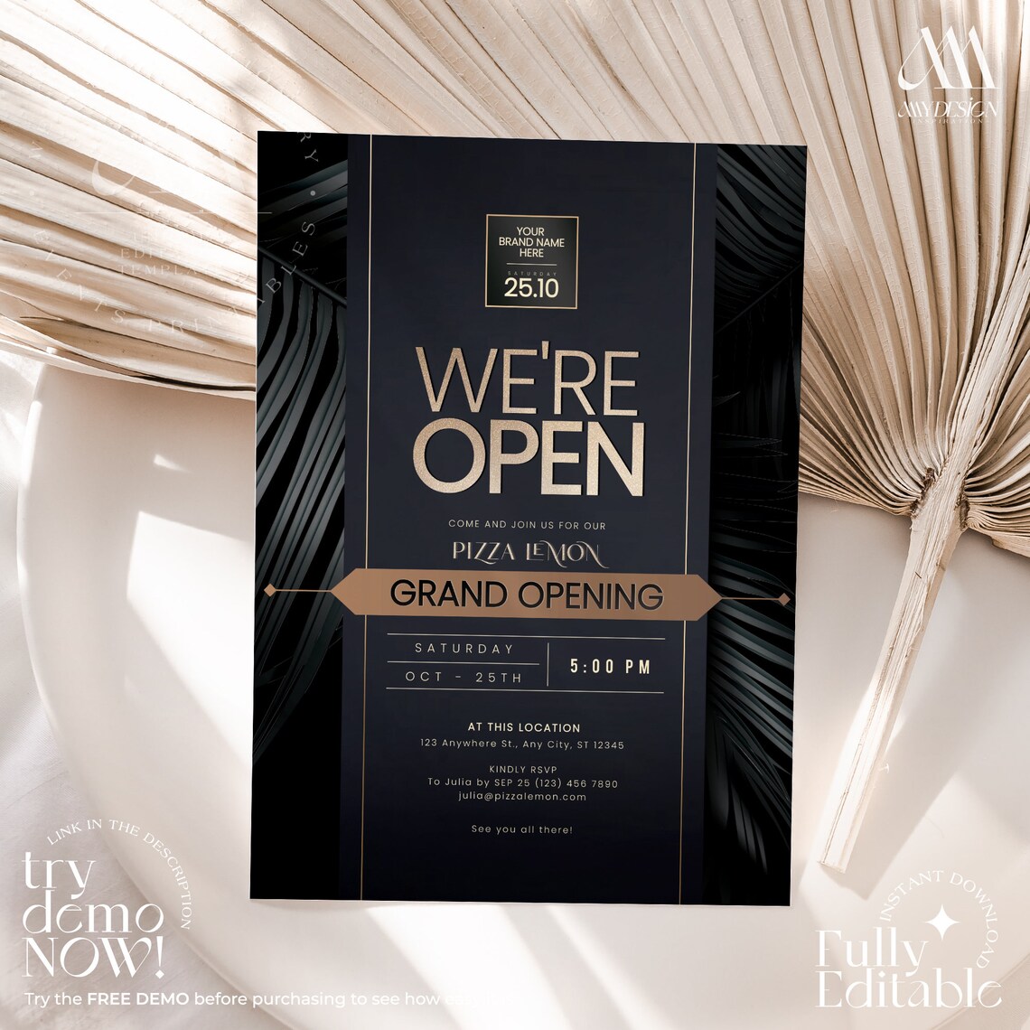 We're Open Grand Opening Invitation Editable Template - Etsy