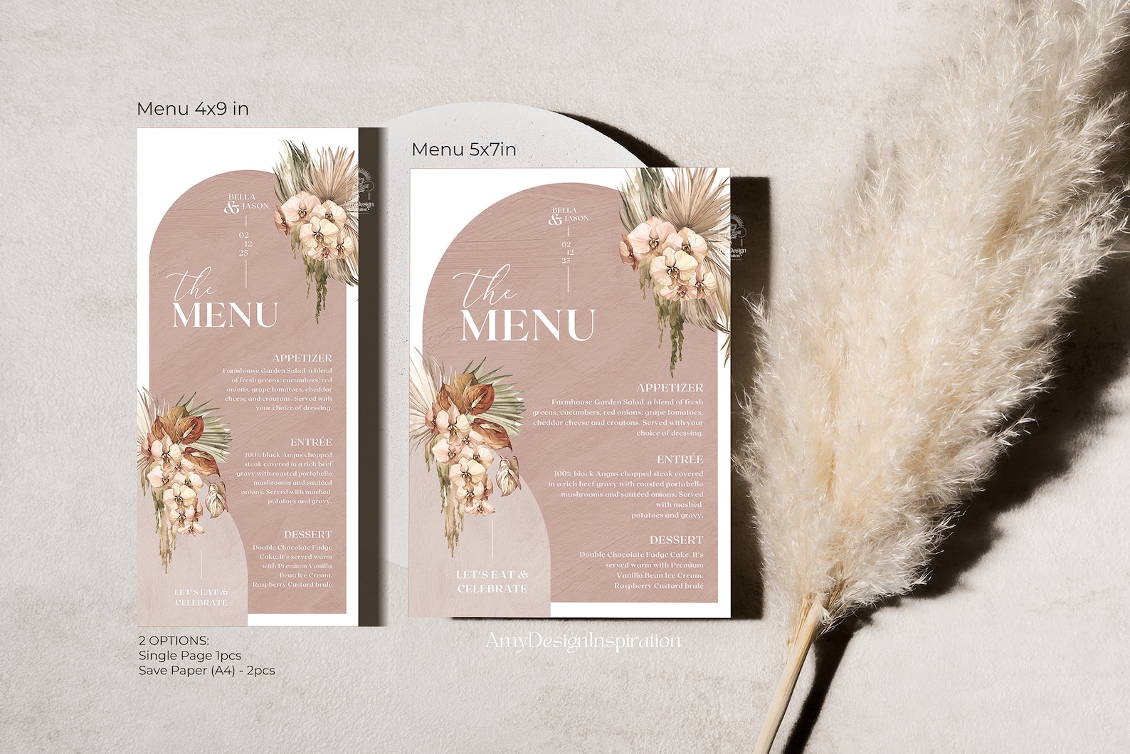 Modern Arched Boho Menu Boho Wedding Menu Template Desert - Etsy