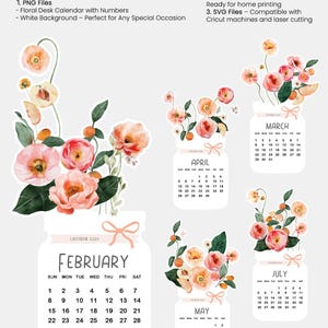 Citrus Floral 2026 Desk Calendar Printable, Monthly Planner, Watercolor ...