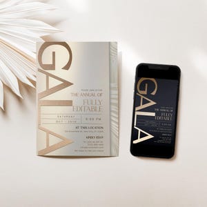 Golden Gala Invitation Template: Business Anniversary, Dinner Party ...