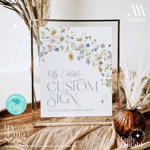 Custom Party Sign Template, Gift Table Sign, Printable Signs, Wedding ...