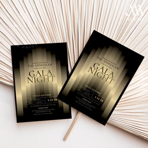 Gala Invitation Template, Business Invitation Template, Editable Dinner ...
