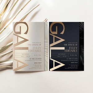 Golden Gala Invitation Template: Business Anniversary, Dinner Party ...