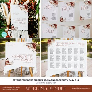 Burgundy Wedding Welcome Sign Template Download Welcome to Our Wedding ...