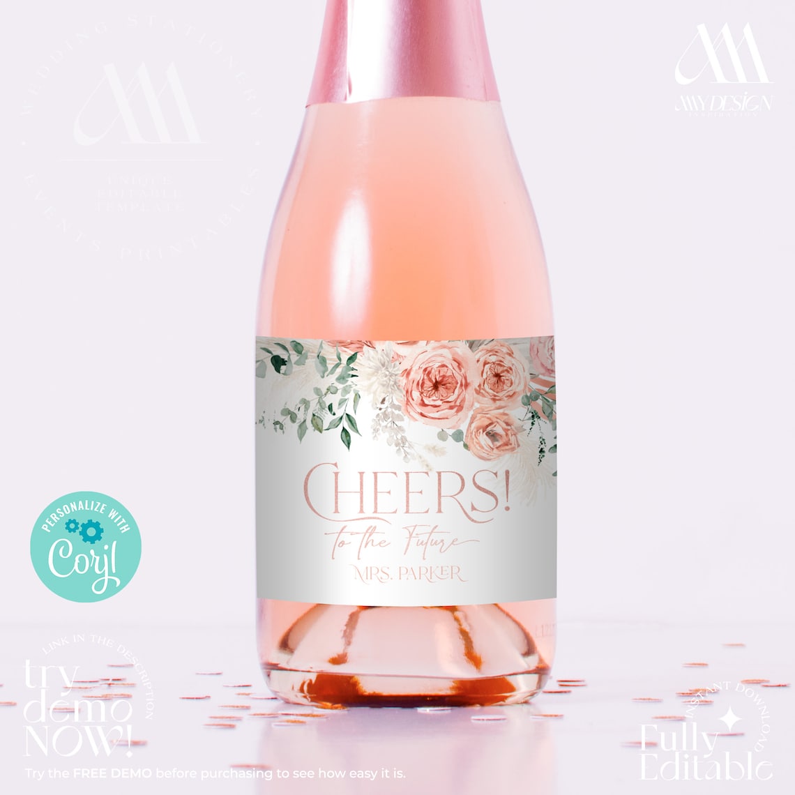 Printable Wine Label Template Mini Bottle Labels - Etsy