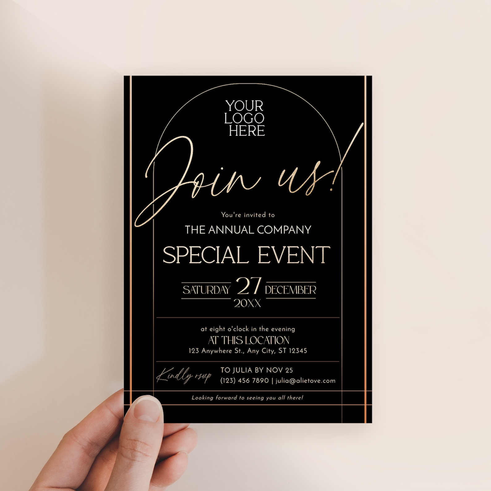 Business Invitation Template, Please Join Us, Dinner Party Invitation ...