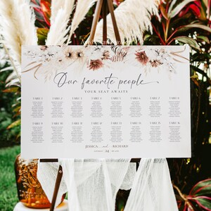 Boho Seating Chart Wedding Template Table Seating Chart Take - Etsy