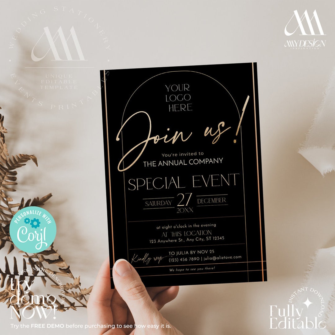Business Invitation Template, Please Join Us, Dinner Party Invitation ...