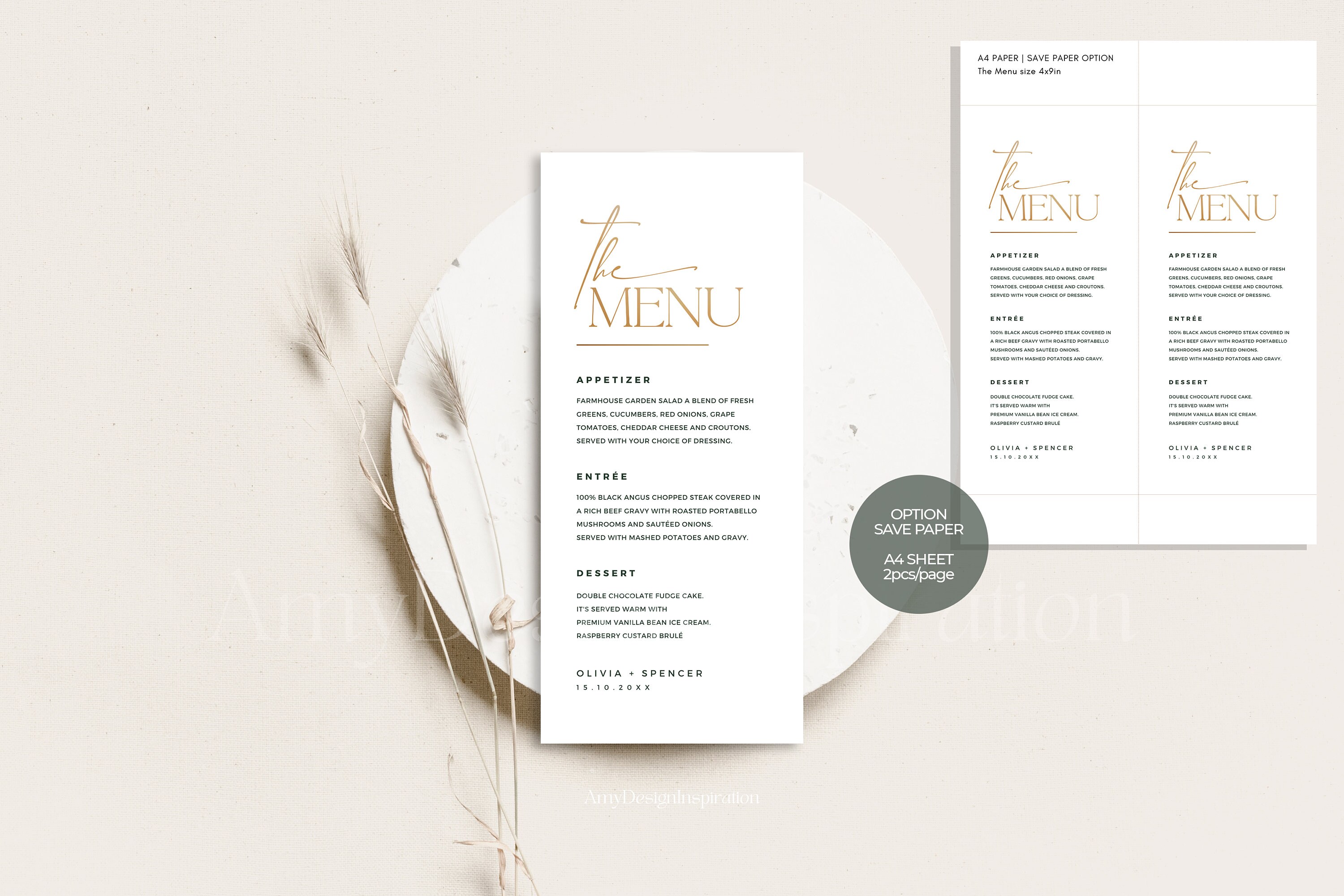 Minimalist Wedding Menu Template Modern Wedding Dinner Menu - Etsy