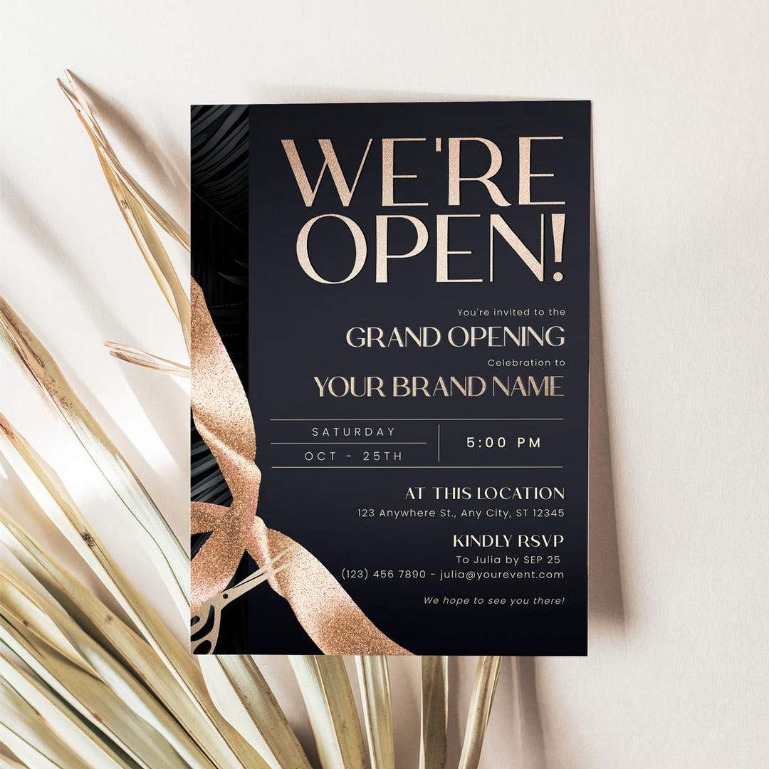 We're Open Invitation Grand Opening Flyer Template, Fully Editable ...