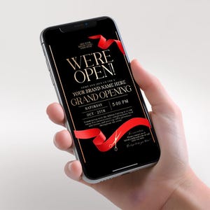 Minimalist Grand Opening Flyer Template, Grand Opening Invitation ...