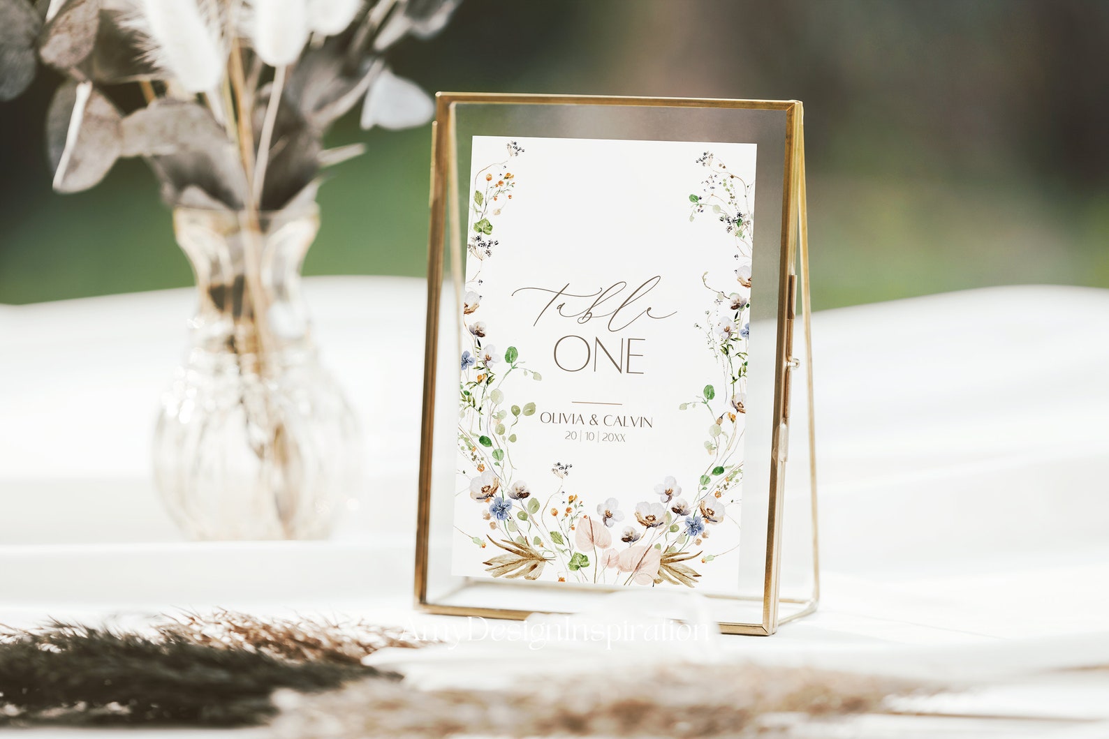 Wildflower Table Number Sign Template Editable Floral Custom - Etsy