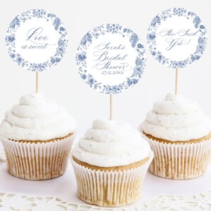 Printable Cupcake Topper Template, Bridal Shower Cupcake Toppers ...