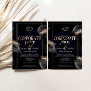 Corporate Party Invitation Template, Editable Dinner Party Invitation ...