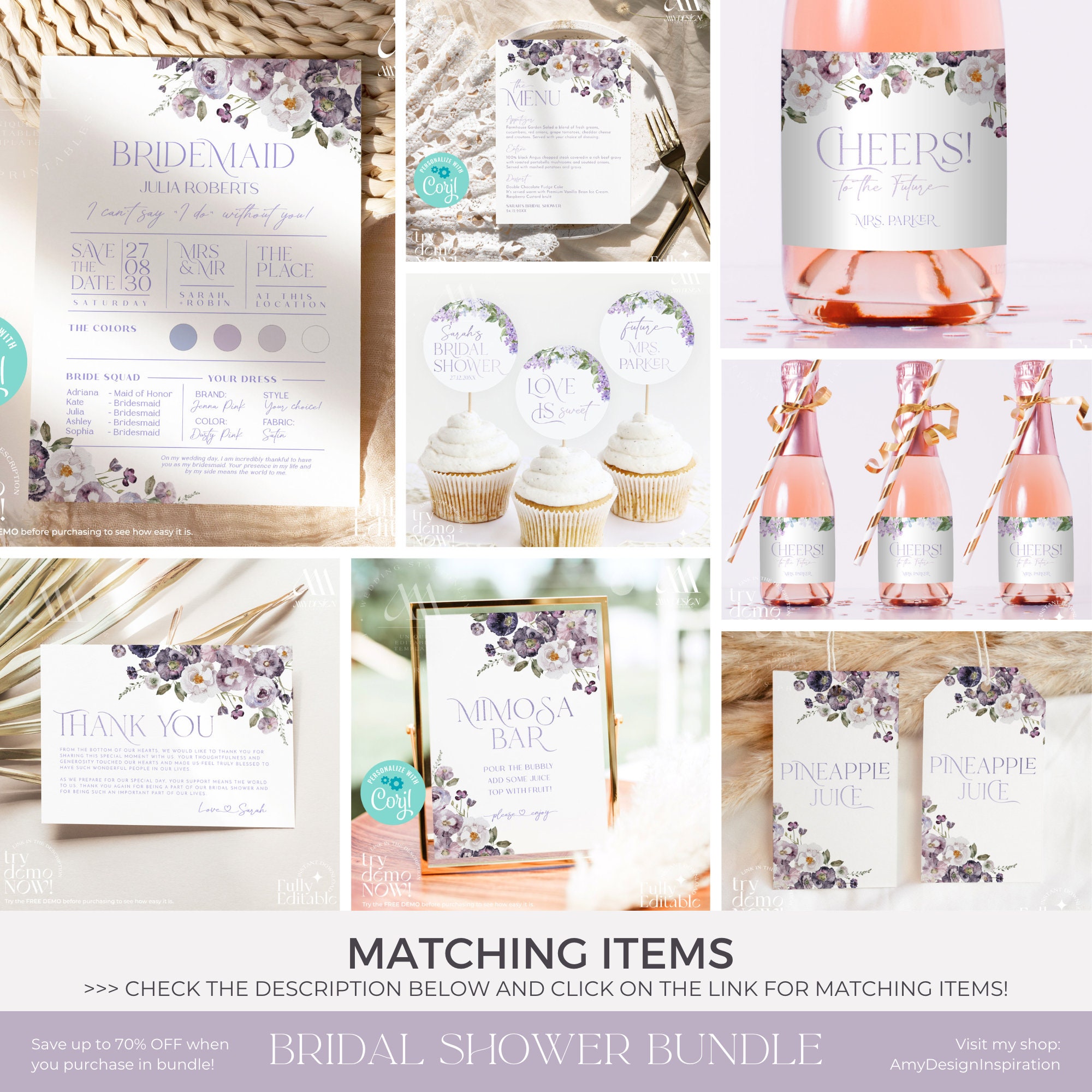 Editable Poppy Floral Water Bottle Label Template Welcome Bag - Etsy