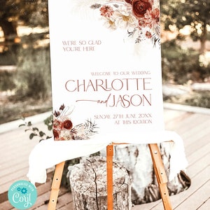 Burgundy Wedding Welcome Sign Template Download Welcome to Our Wedding ...