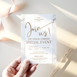 Business Invitation Template, Editable Dinner Party Invitation ...