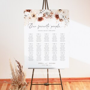 Boho Seating Chart Wedding Template Table Seating Chart Take - Etsy