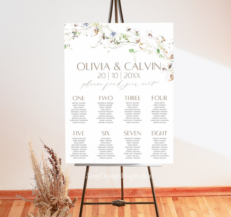 Wedding Seating Chart Sign Template Table Seating Chart Sign - Etsy