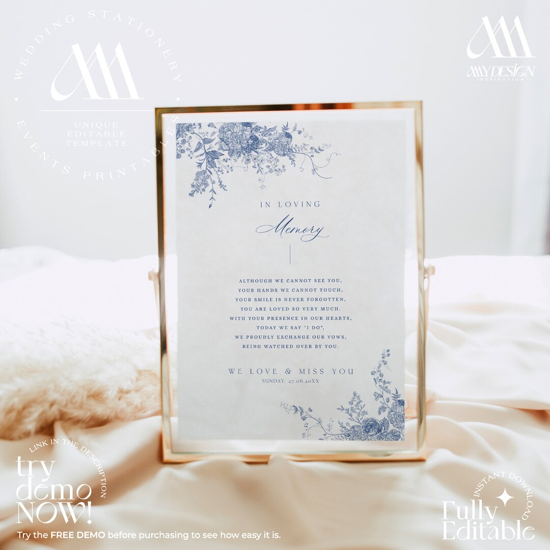 In Loving Memory Sign, Forever in Our Hearts Wedding Sign, Something ...