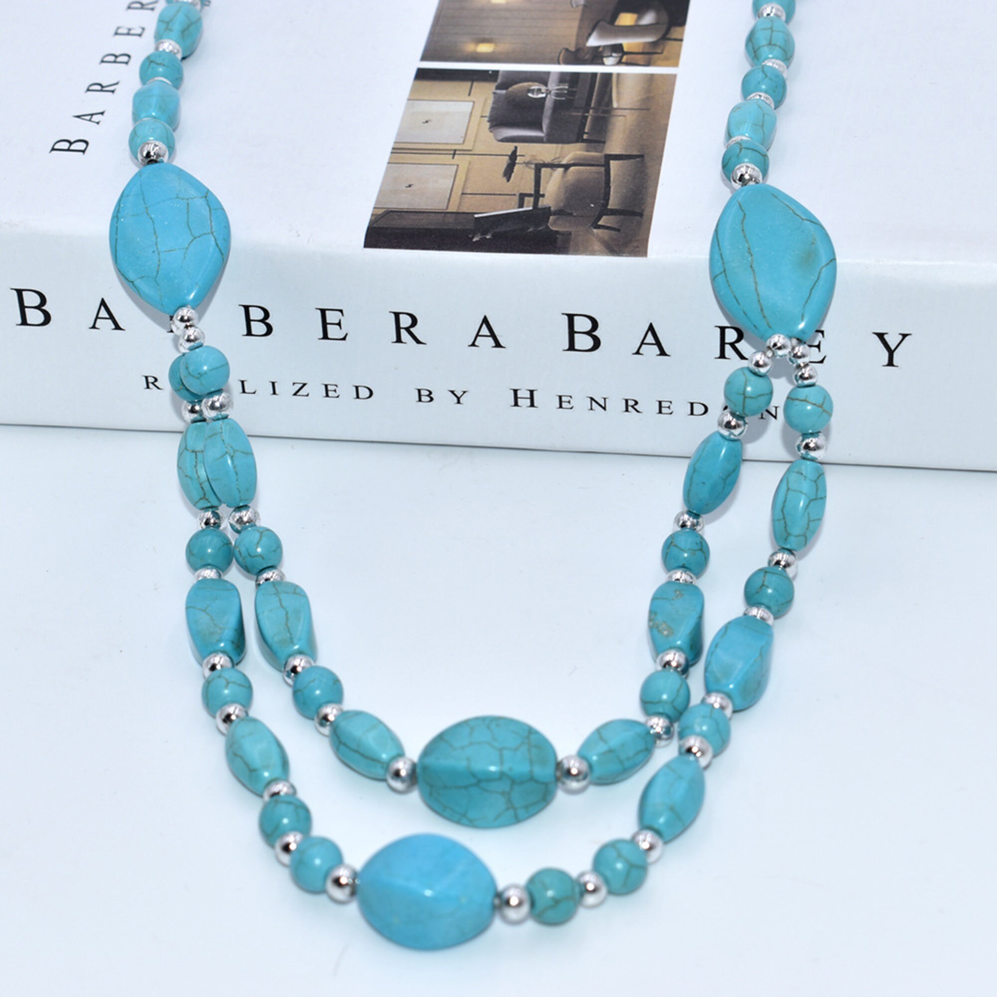 Collier bleu de pierre de haute qualité, bijoux turquoise, collier de ...