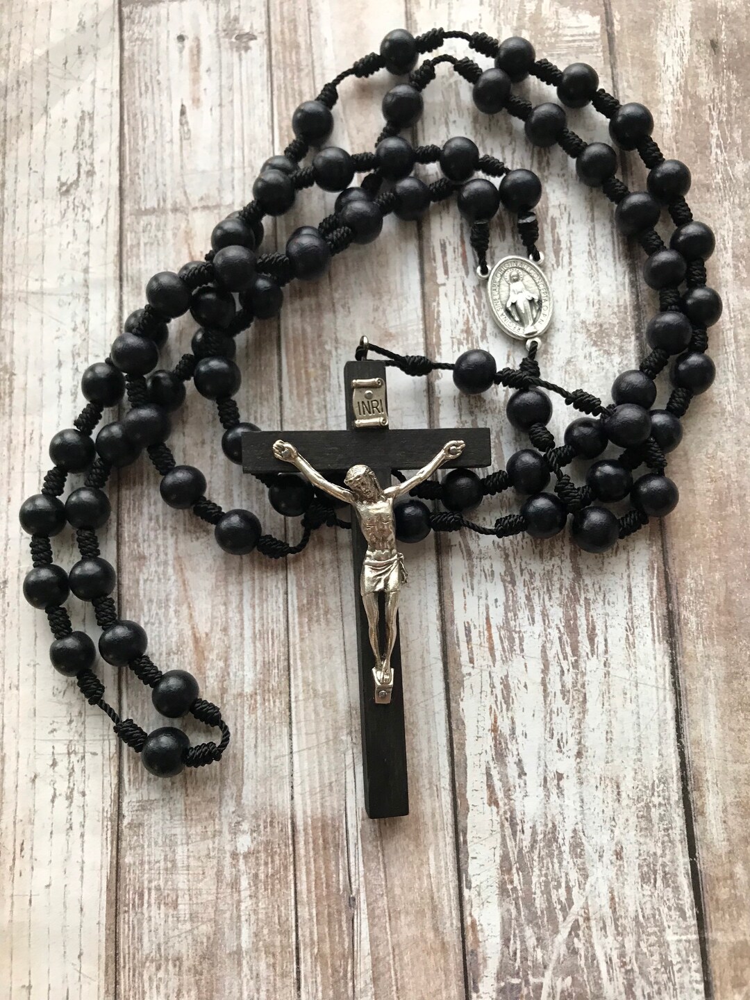 Six Decade Black Rosary: Carmelite Brigittine Nun Habit Rosary - Etsy