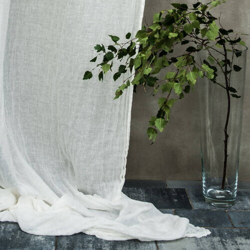 Linen Muslin Curtains Sheer Linen Drapes White Linen Curtain - Etsy Canada