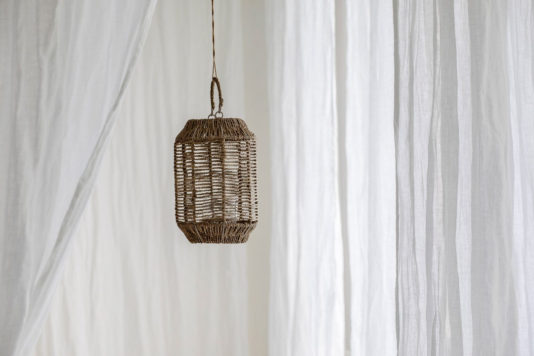 Linen Muslin Curtains, Sheer Linen Drapes, White Linen Curtain Panel ...