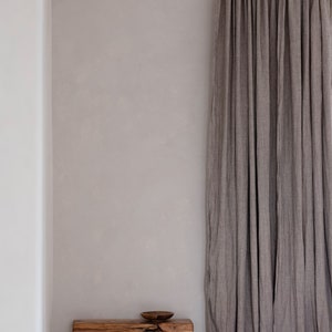 Gray Stonewashed Linen Curtain Panel, Soft Linen Curtain Drapes ...
