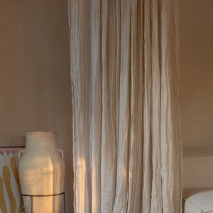 Sheer Black Linen Muslin Curtains, Black Soft and Flowy Curtain Panel ...