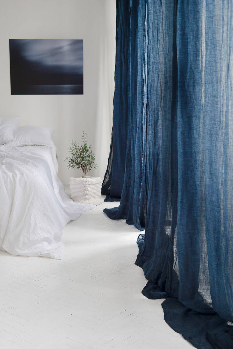 Muslin Linen Curtains Made of Pure Natural Flax Fabric From | Etsy UK