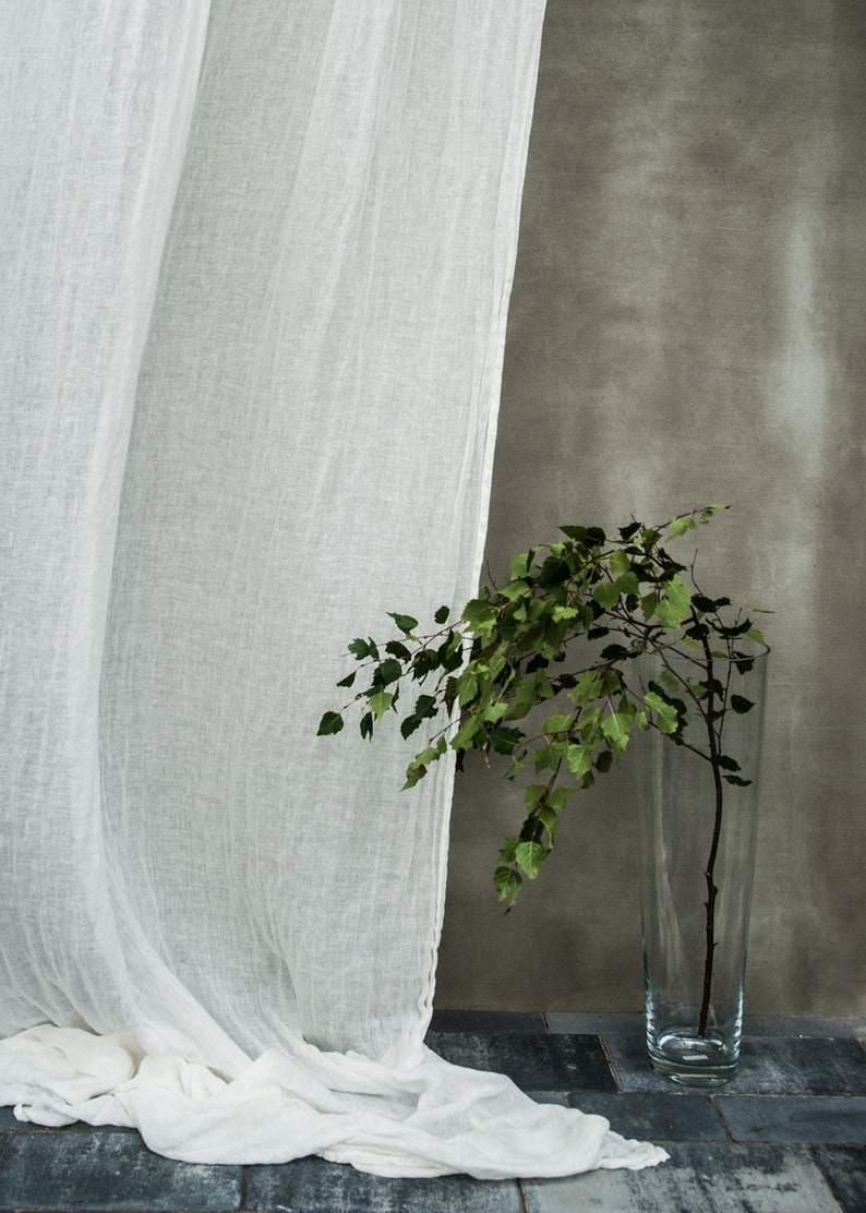 Sheer Linen Curtain Panel for Clips Curtains Made With Linen - Etsy